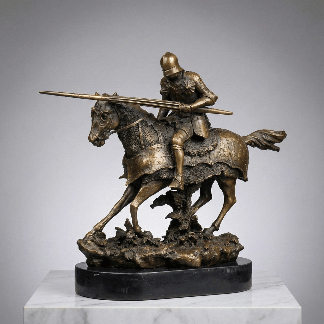 THE VALIANT CHARGE | Bronze Knight Sculpture – Moseles